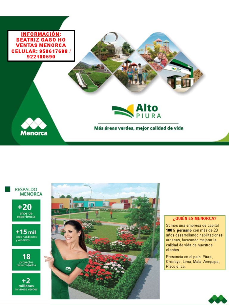 Proyecto Urbanístico Menorca en Perú | PDF | Negocios | Hogar ...