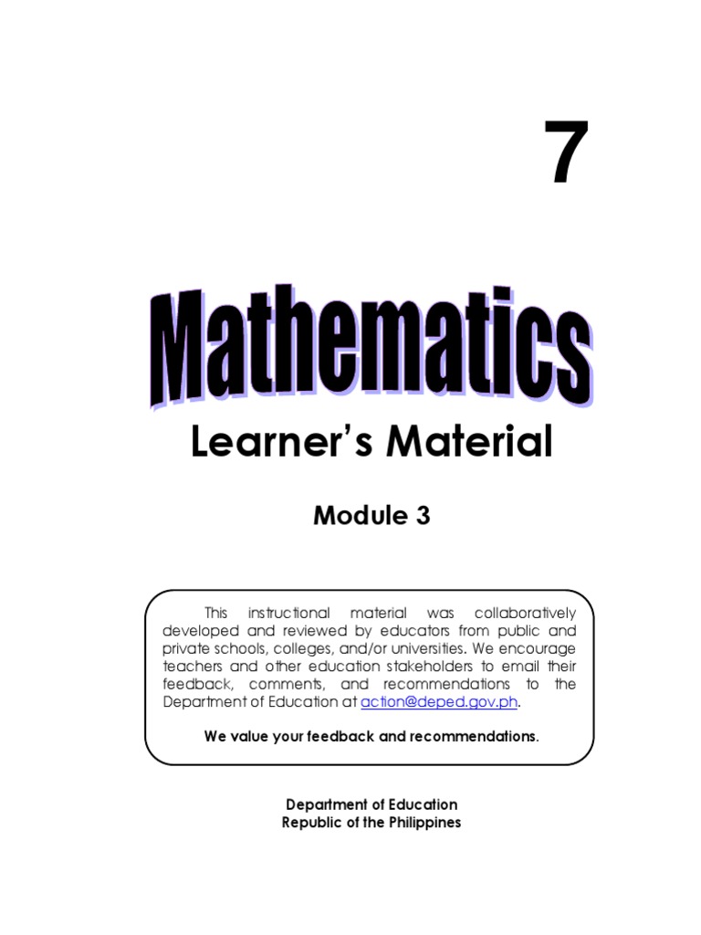 7 Math LM - Mod3 | PDF | Polynomial | Variable (Mathematics)