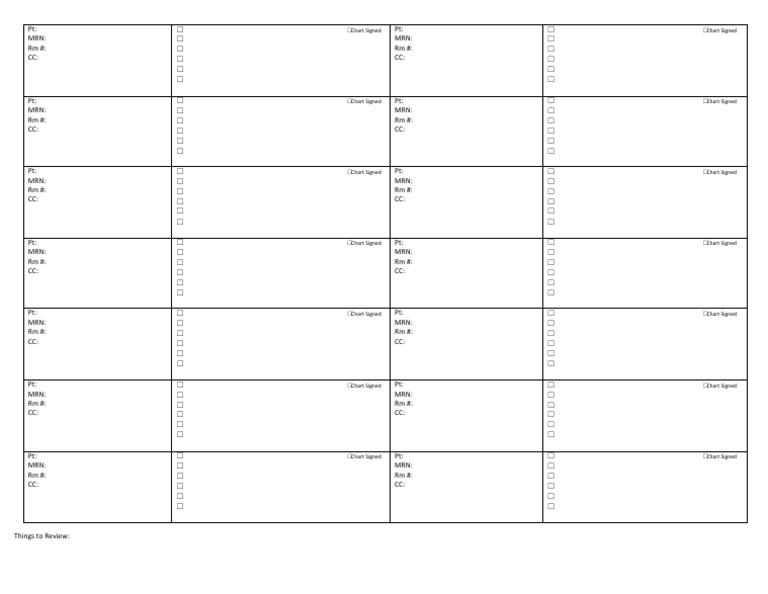 Egan - Emergency Medicine Daily Patient List & Checklist | PDF