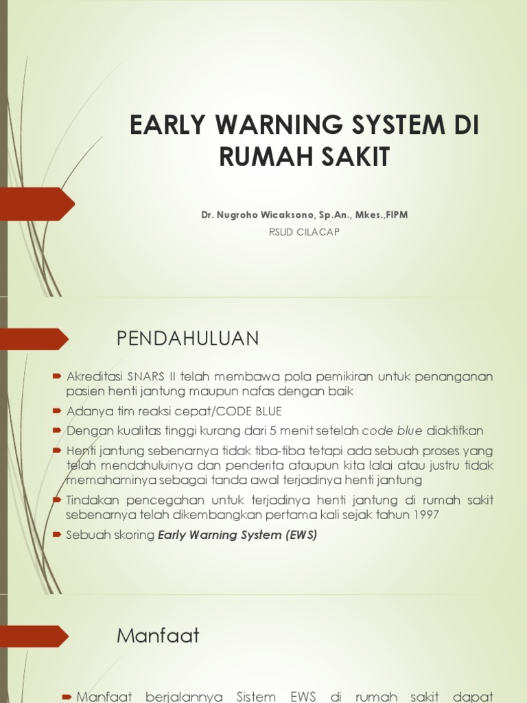 Early Warning System Di Rumah Sakit | PDF