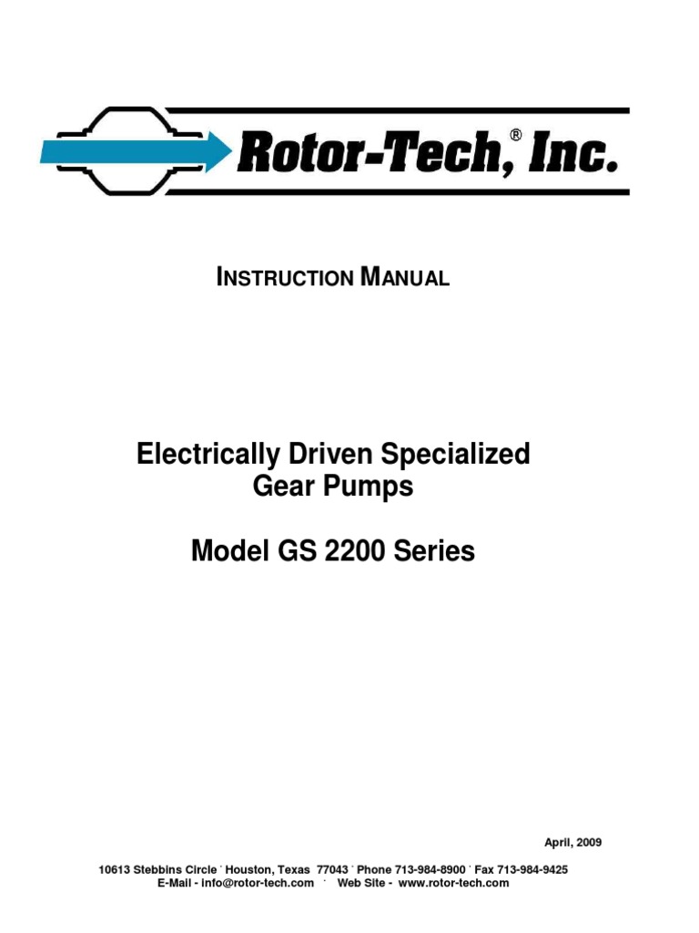 Rotor Tech Inc | PDF | Pump | Valve
