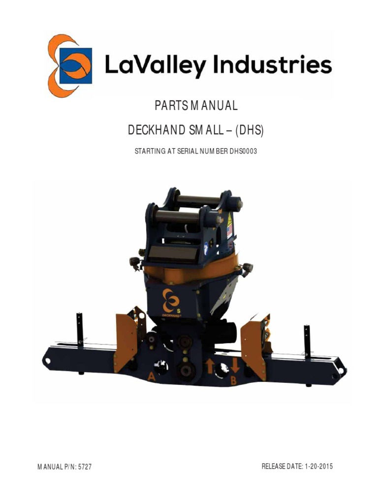 Parts Manual Deckhand Small - (DHS) : Starting at Serial Number Dhs0003 ...