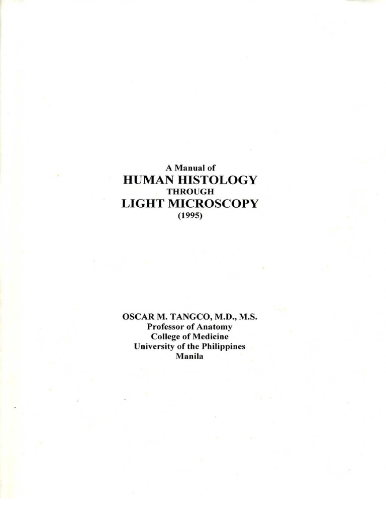 Manual of Human Histology | PDF