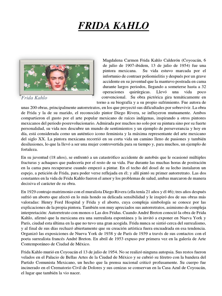 Frida Kahlo | PDF | Pinturas | Artes (general)