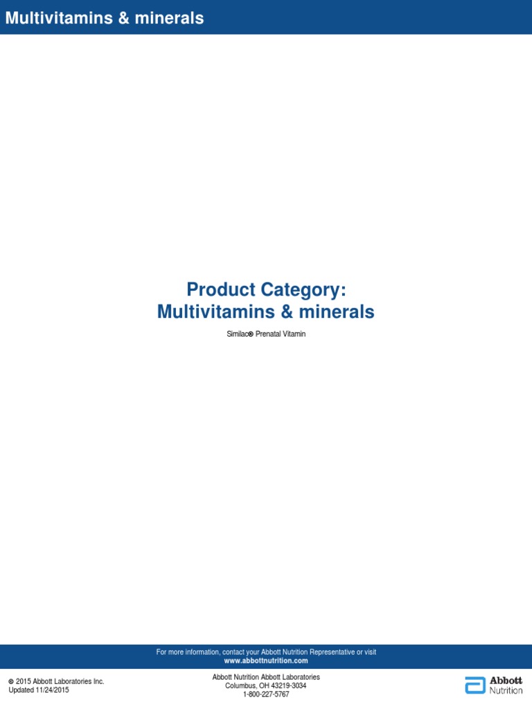 Multivitamins & Minerals | PDF | Vitamin | Magnesium
