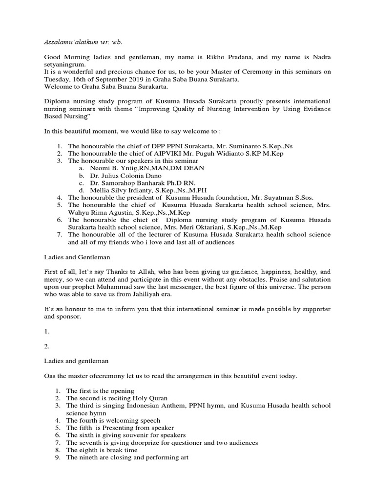 Teks MC Seminar Internasional | PDF | Monotheistic Religions ...