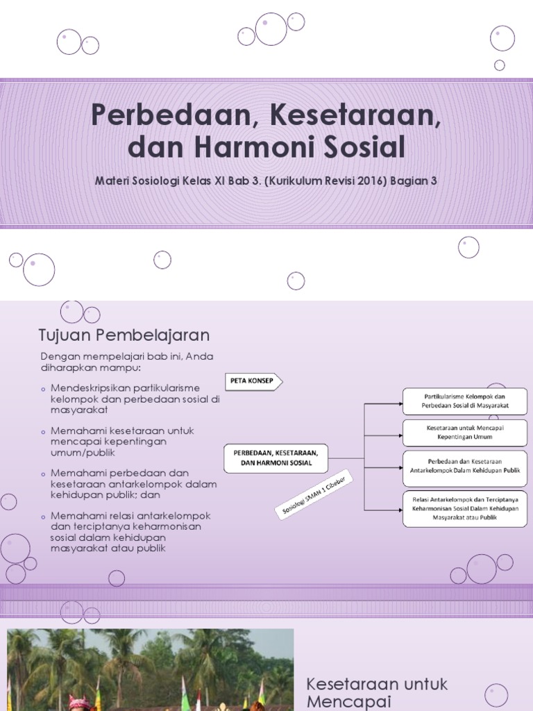 Perbedaan, Kesetaraan, Dan Harmoni Sosial Bagian 3 | PDF