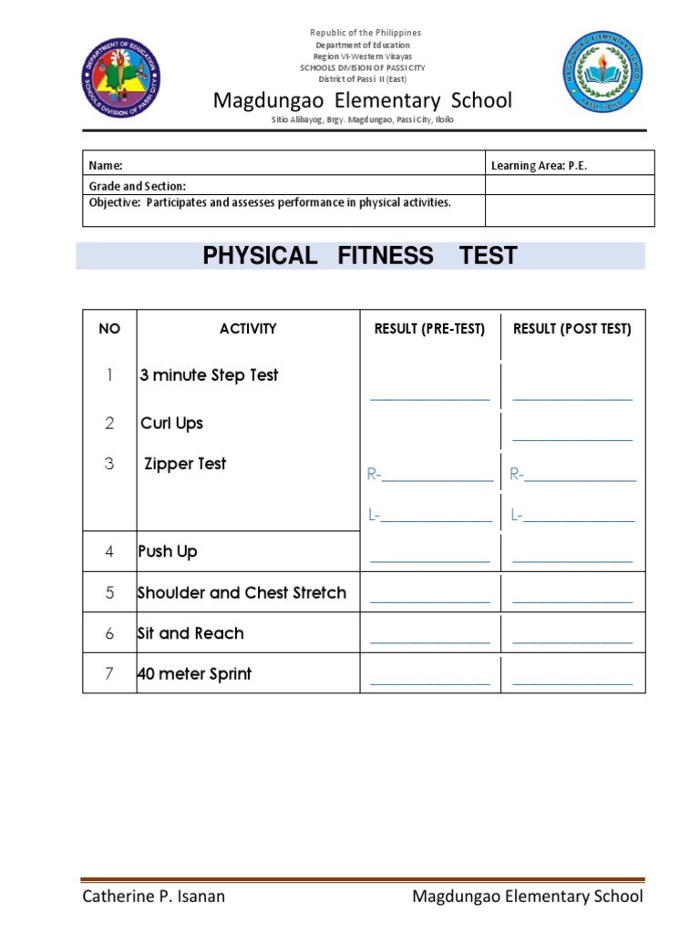 Magdungao Elementary School: Physical Fitness Test | PDF