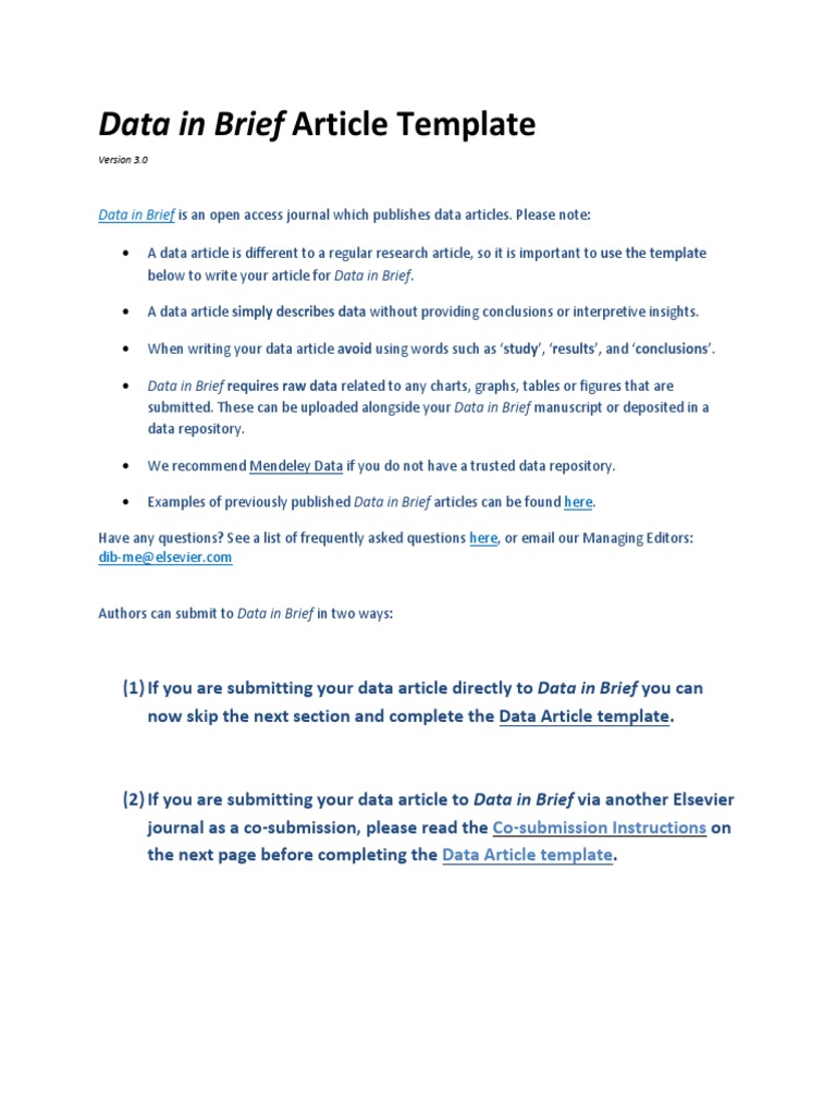 Datainbrief Template | PDF | Data | Academic Publishing