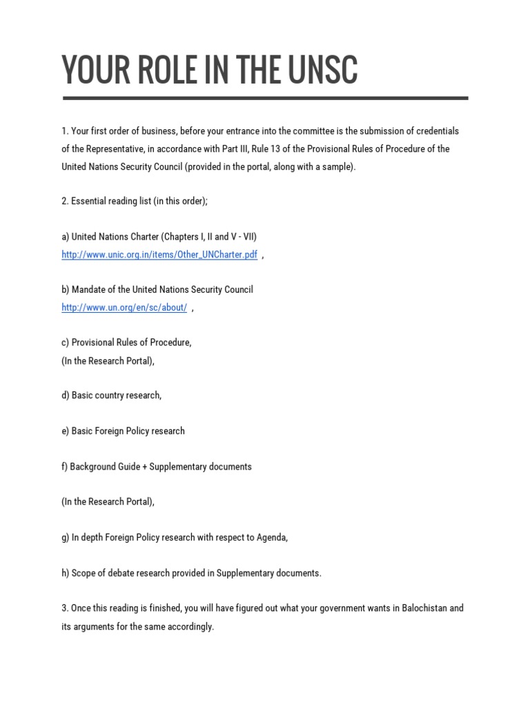MUN UNSC Guide | PDF