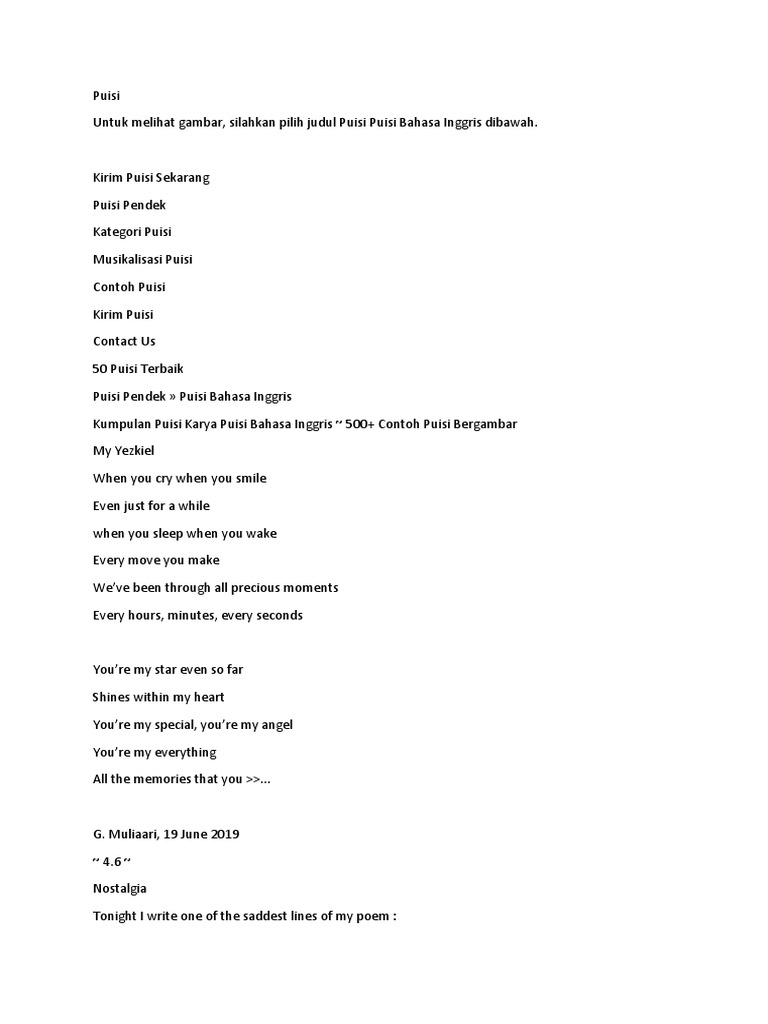 English Poems Collection | PDF | Languages Of Southeast Asia | Languages