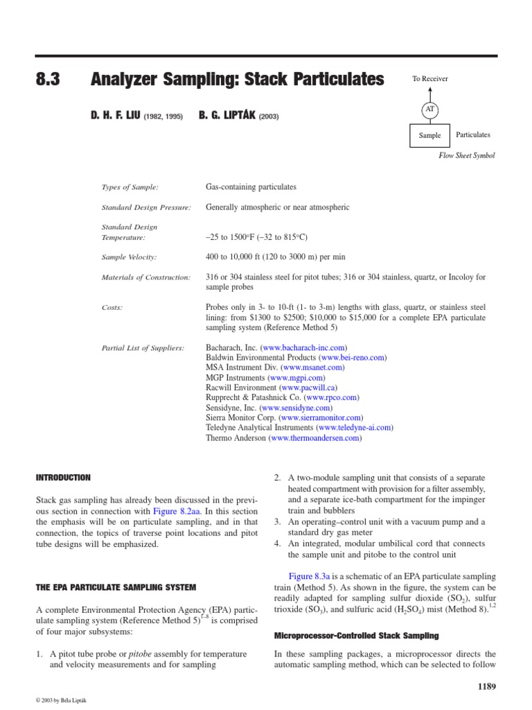 Analyzer Sampling Stack Particles | PDF | Pressure Measurement | Gases