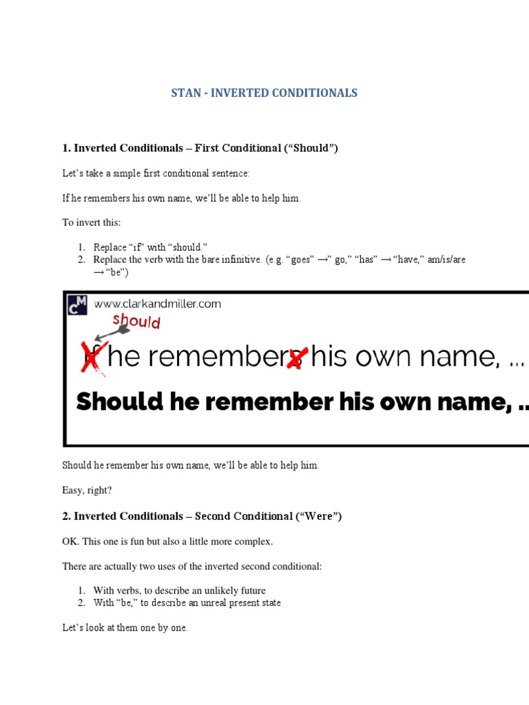 STAN - Inverted Conditionals | PDF | Grammar | Semantics