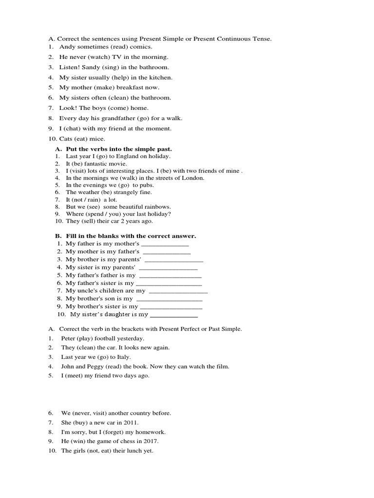 English Exercise | PDF | Perfect (Grammar) | Grammar