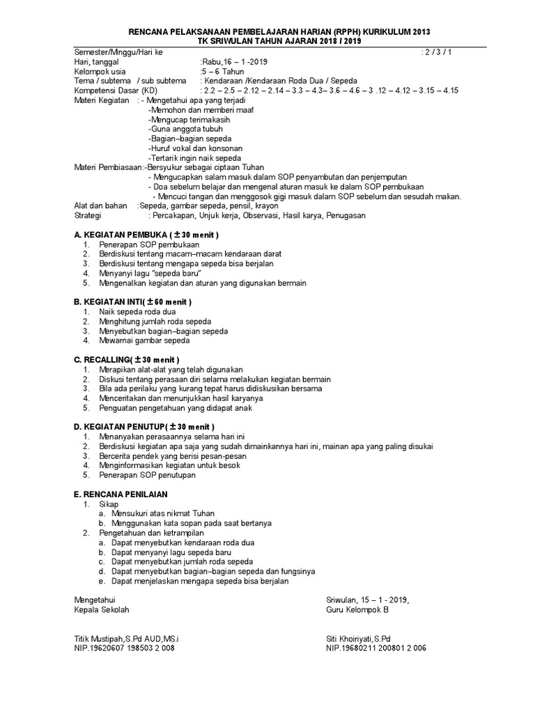 RPPH TK-B SMT2 Minggu - 03 - Kendaraan Darat | PDF | Karier ...