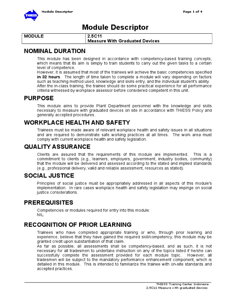 000a Measure Module Descriptor | PDF | Educational Assessment | Competence (Human Resources)