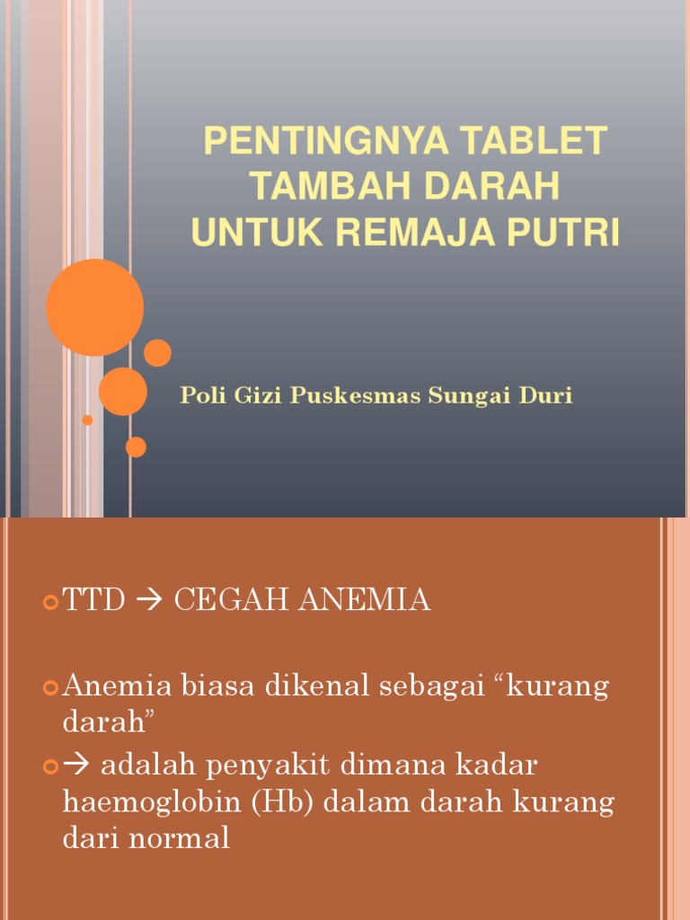 Pemberian Tablet Tambah Darah Pada Remaja Putri | PDF