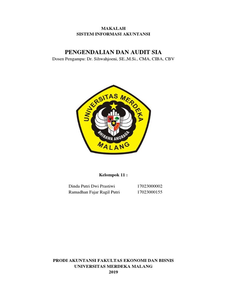 Pengendalian Dan Audit Sia | PDF | Komputer | Teknologi & Rekayasa