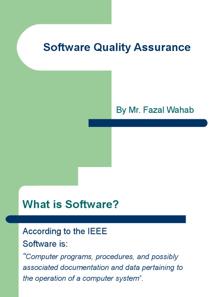 Software Quality Assurance Lecture 1 | PDF | Quality Assurance | Software Quality