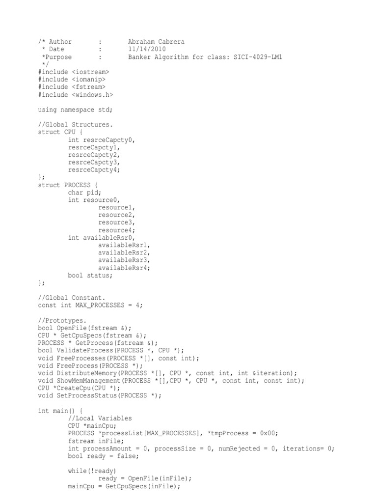 Banker Algorithm. | Theoretical Computer Science | Object Oriented ...