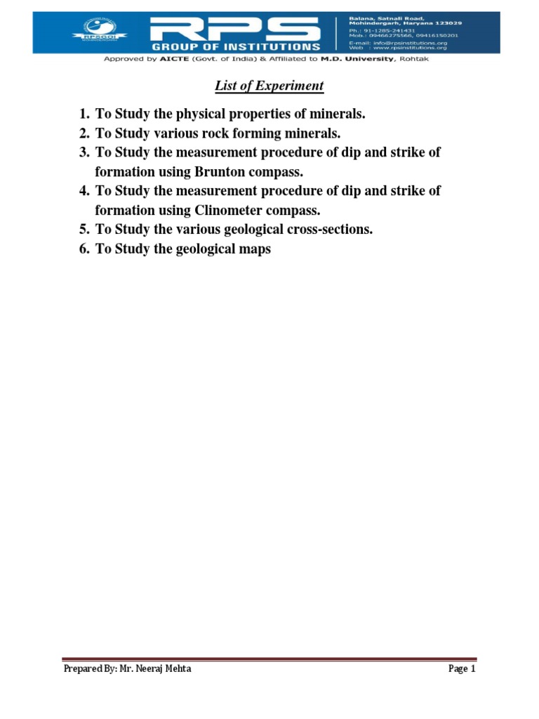 List of Physical Properties Experiments | PDF | Fault (Geology) | Minerals
