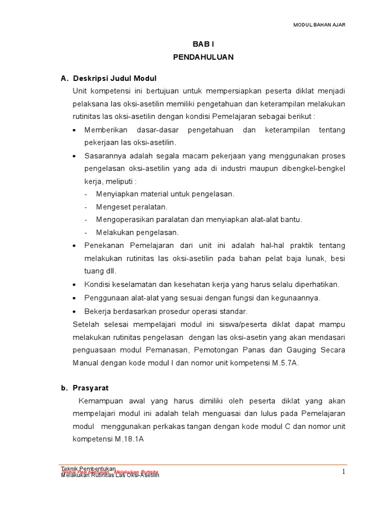Modul LAS Oksi Asetilin | PDF