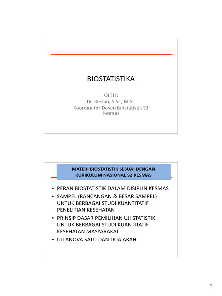 Biostatistik 1 | PDF