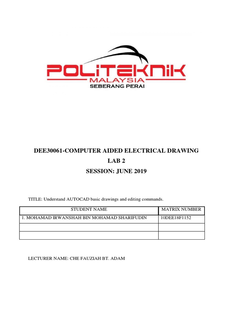 Report Lab 2 Iwan Autocad | PDF