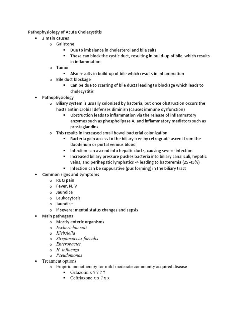 Pathophysiology of Acute Cholecystitis | PDF | Bile | Public Health