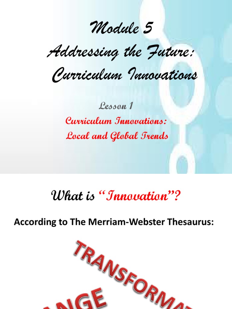 Addressing The Future: Curriculum Innovations | PDF | Curriculum ...