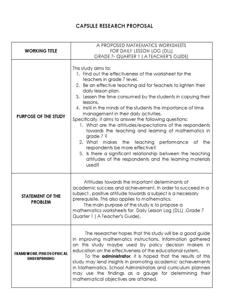 Capsule Research Proposal - Vicky | PDF | Data | Teachers