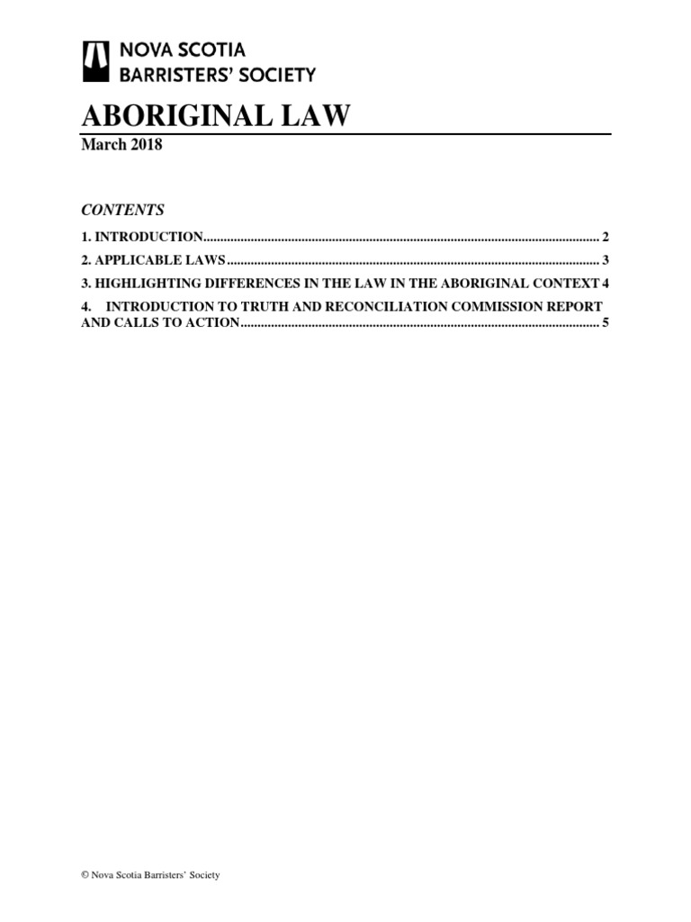 Aboriginal Law: March 2018 | PDF | First Nations | Indigenous Peoples