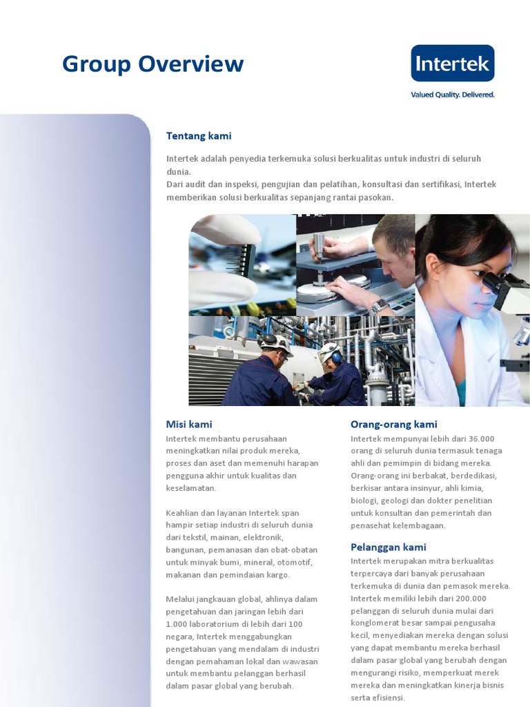 About Intertek Group - in Indonesian | PDF