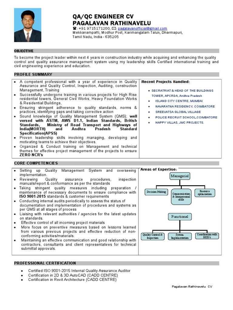 Pagalavan Resume | PDF | Iso 9000 | Project Management