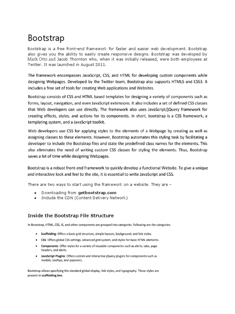 Bootstrap: Mark Otto and | PDF | Bootstrap (Front End Framework ...