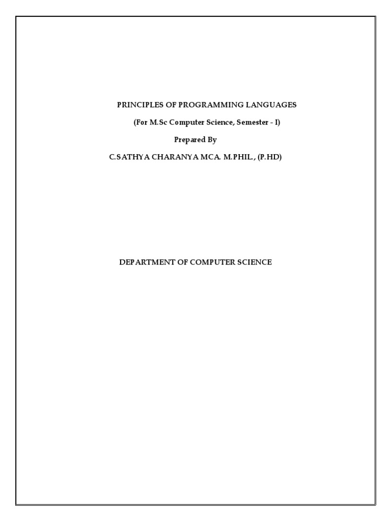 PPL Notes | PDF | Programming Language | Computer Program PPL Notes | PDF | Programming Language | Computer Program