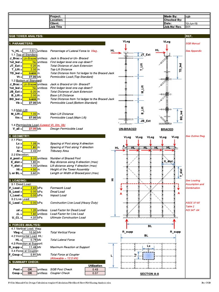 Shoring Calculation | PDF