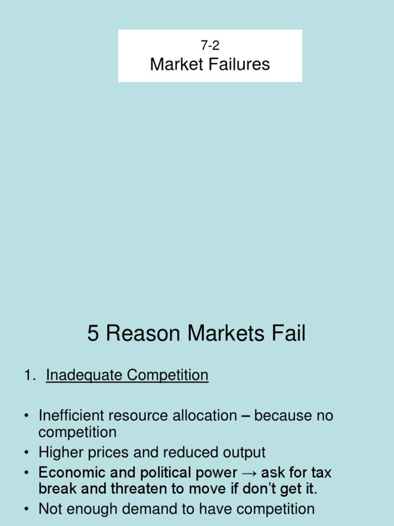 5 Reasons Why Market Fails | PDF | Competition Law | Market Failure