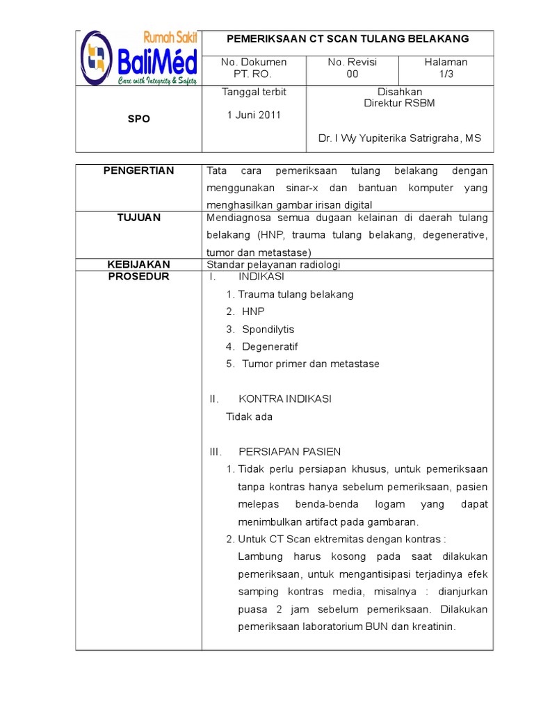 Sop CT Scan | PDF
