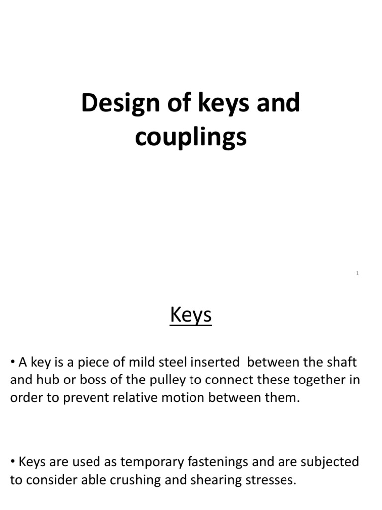 Design of Keys and Couplings | PDF | Classical Mechanics | Machines