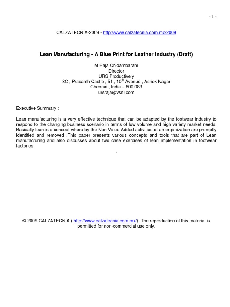 Lean Case Study - Leather | PDF | Lean Manufacturing | Inventory