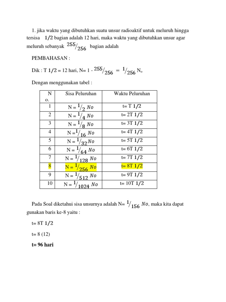 Soal Peluruhan | PDF