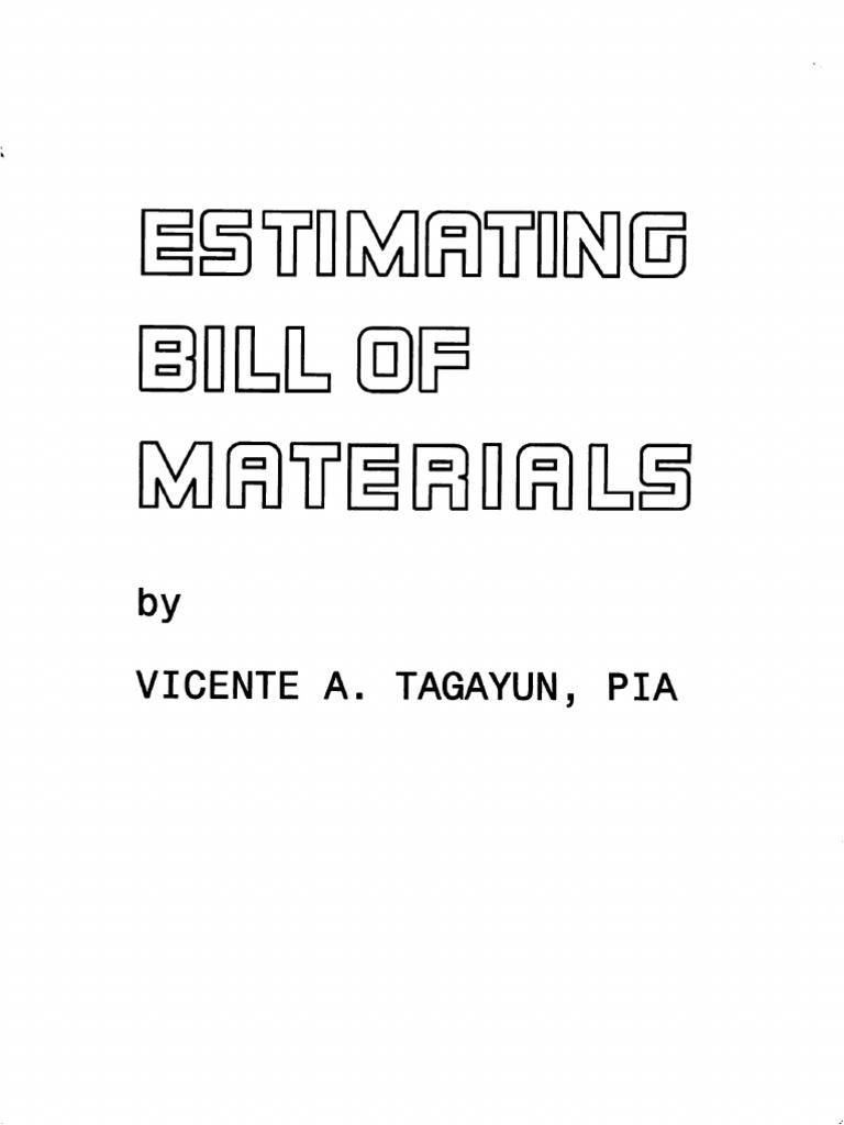 Estimating Bill of Material | PDF