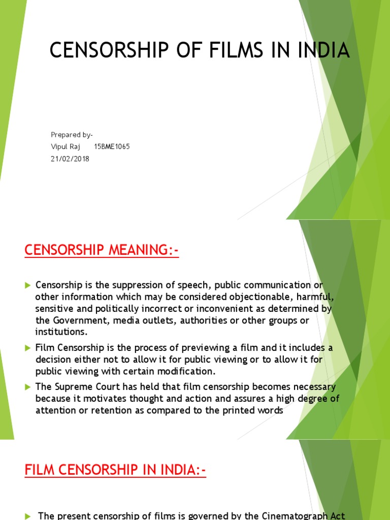 Film Censorship in India: An Overview | PDF | Censorship | Obscenity