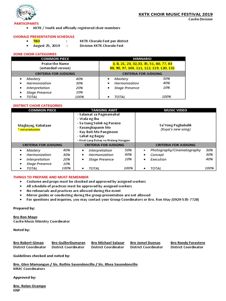 KKTK Choir Music Festival 2019: Common Piece Himnario | Download Free ...