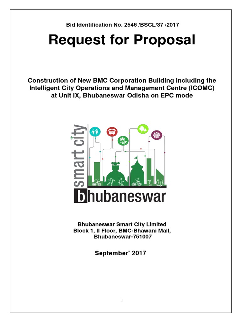 Bhubaneshwar Smart City Proposal | PDF | Request For Proposal ...
