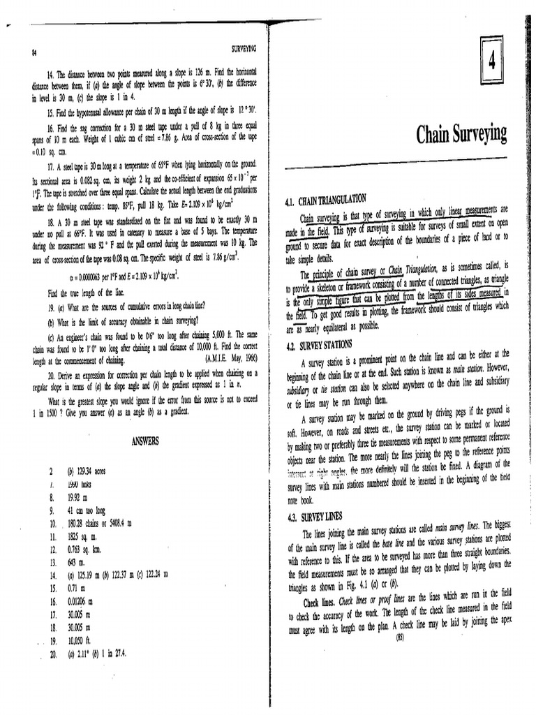 Chain Surveying | PDF | Surveying | Metre