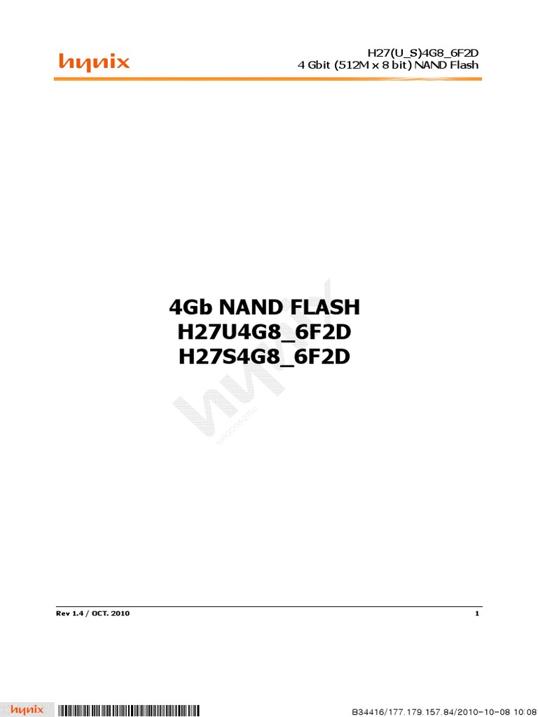 4 Gbit NAND Flash Memory Specification | PDF | Flash Memory | Random ...