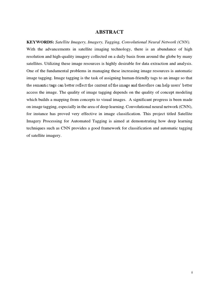 Satellite Imagery For Automatic Tagging | PDF | Artificial Neural ...