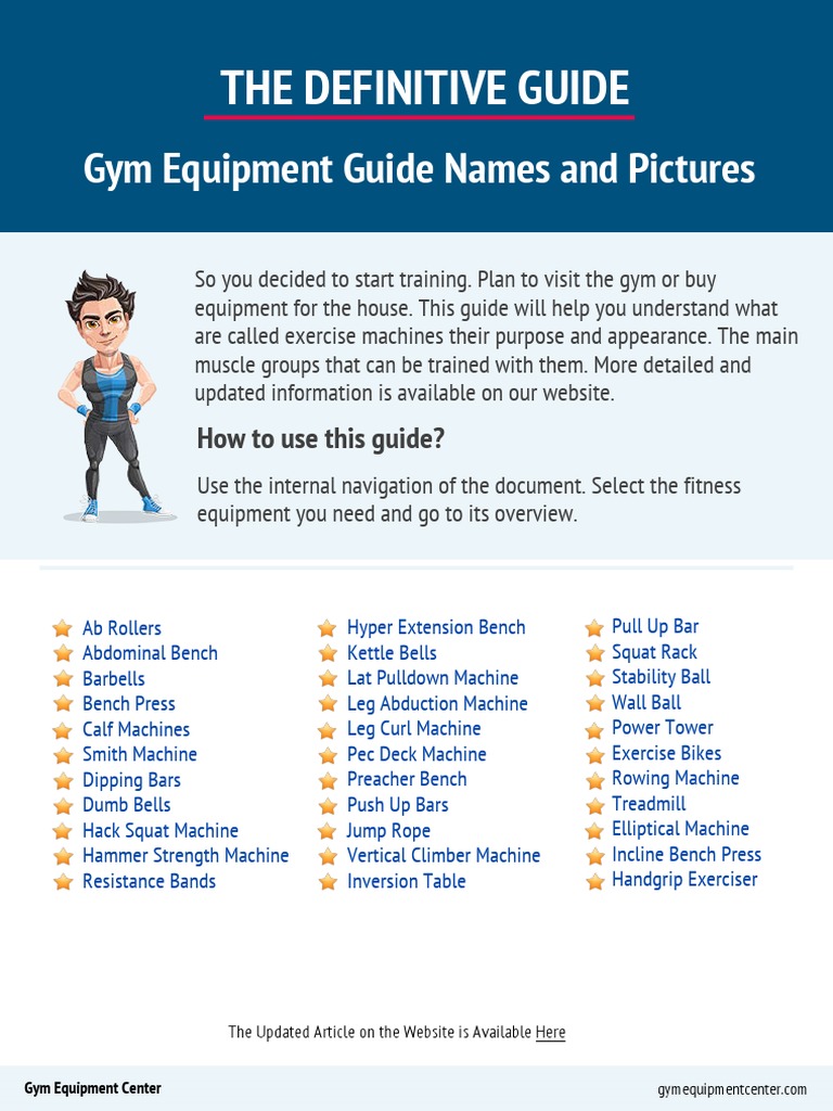 The Definitive Guide: Gym Equipment Guide Names and Pictures | PDF ...